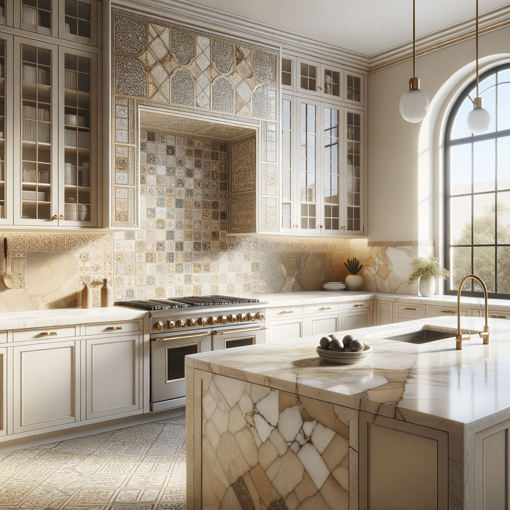 Taj Mahal Quartzite With Zellige Backsplash For Timeless Design