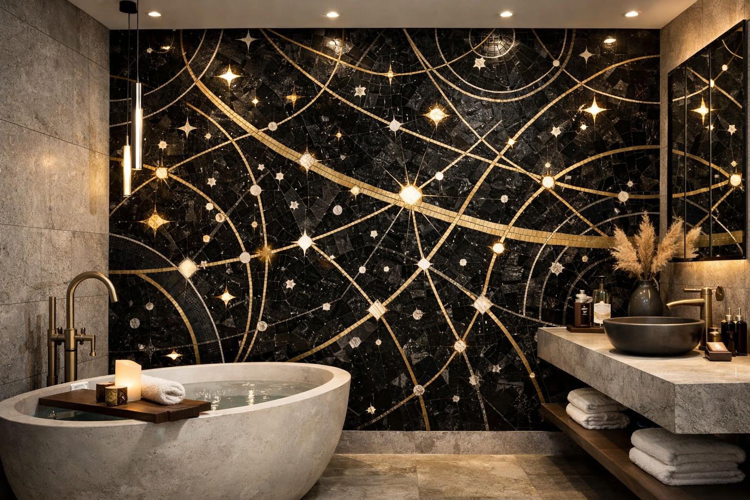 Discover Constellation Blacklite Marble Waterjet Mosaic Solutions ...