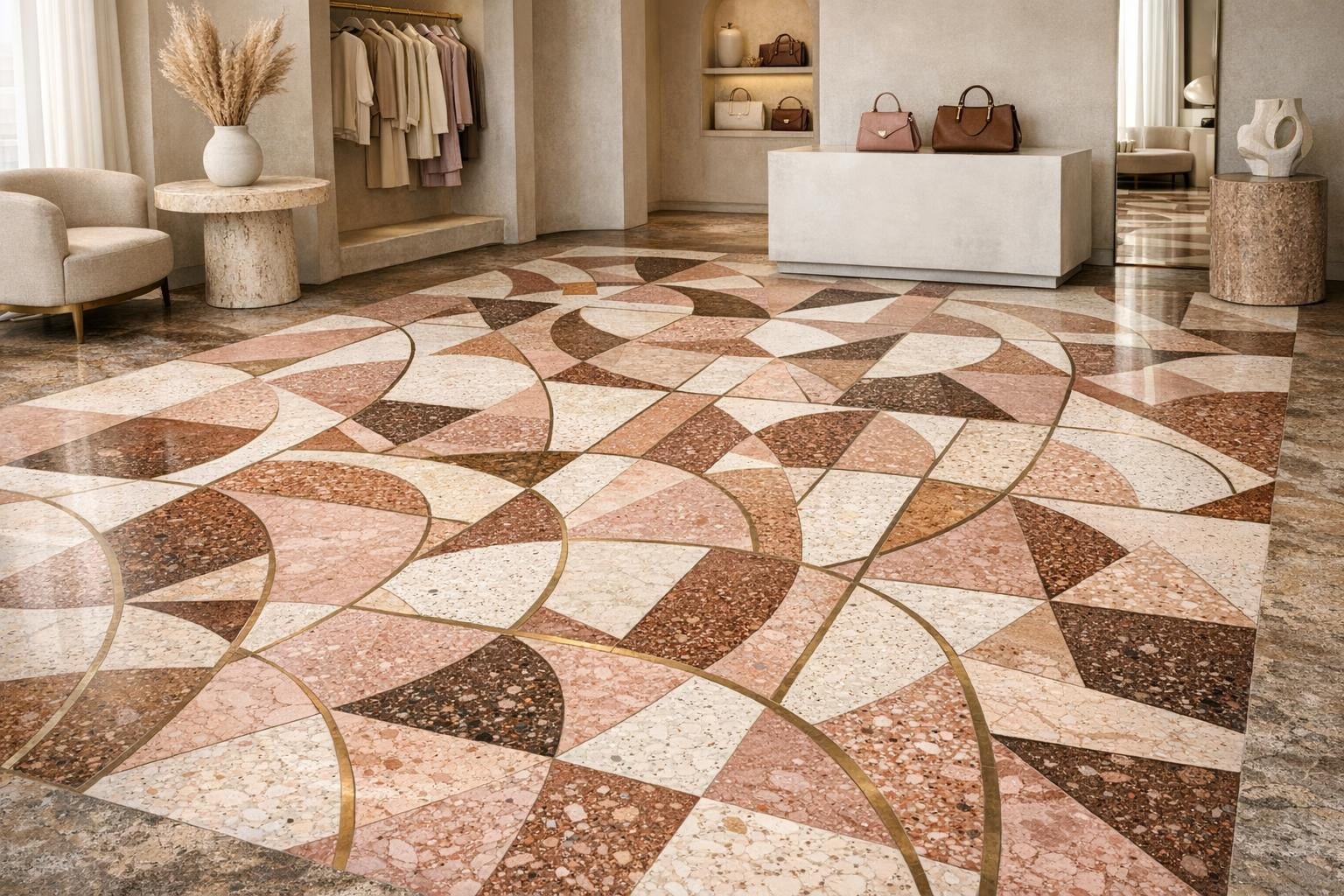 Discover Decova Danaka Rosa Geometric Terrazo at Zicana Boutique