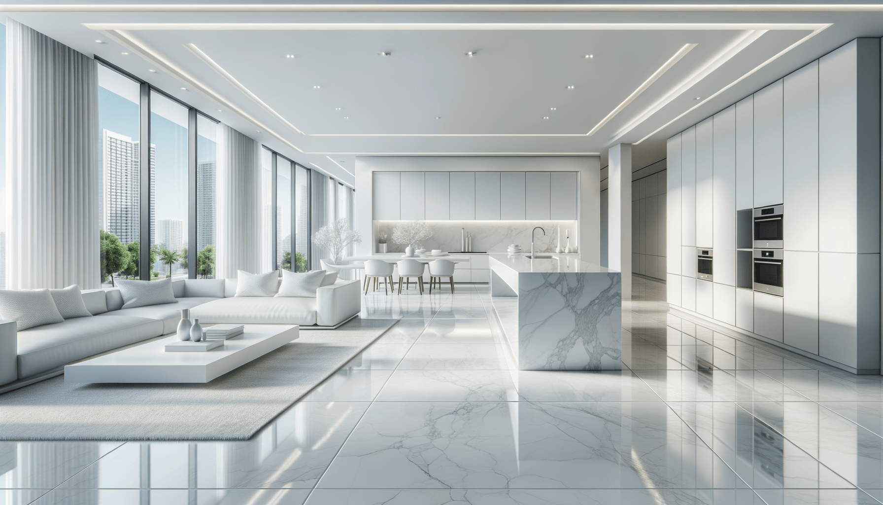 Elevate Interiors with Luxurious White Porcelain Slabs – Zicana Boutique