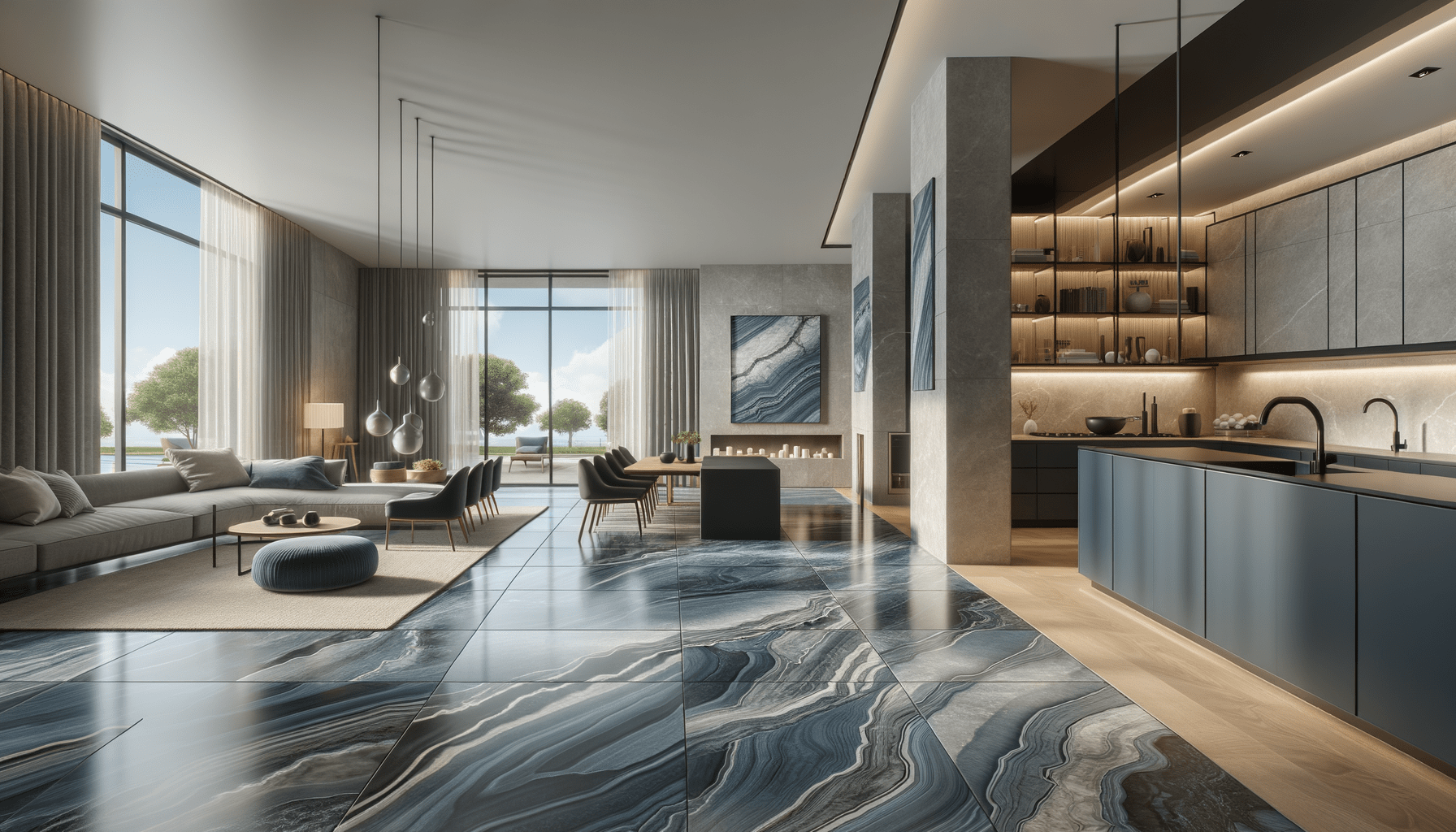 Elevate Interiors with Premium Blue Porcelain Slabs from Zicana ...