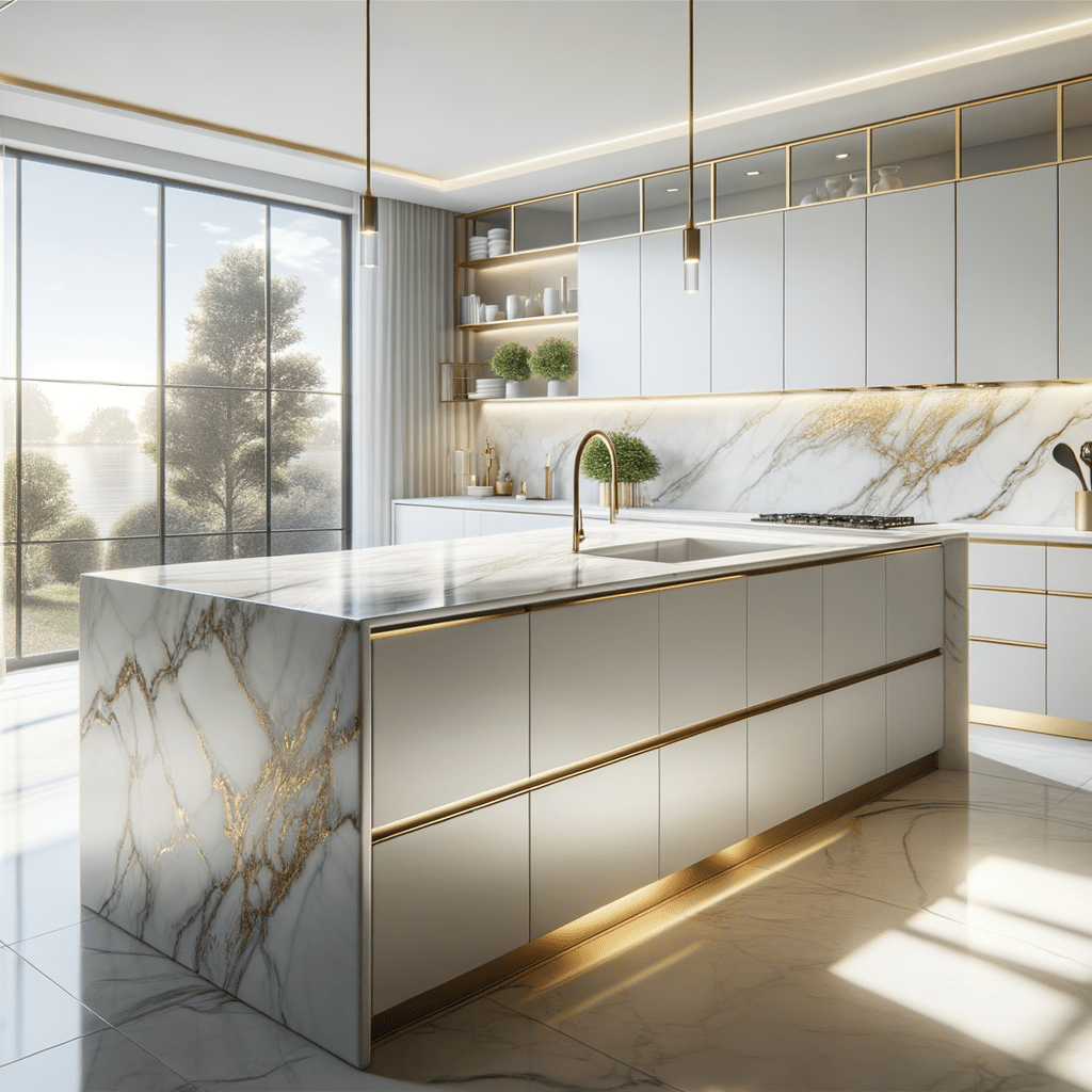 Silestone Calacatta Gold Quartz Countertops for Luxe Interiors – Zicana ...