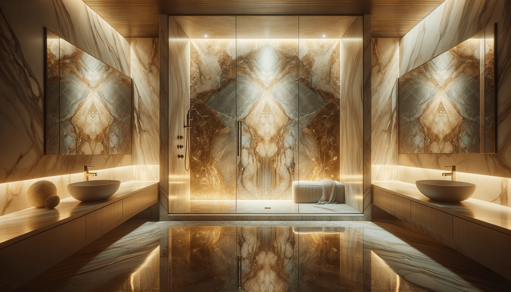 Taj Mahal Quartzite in Shower Elevates Luxury and Durability – Zicana ...